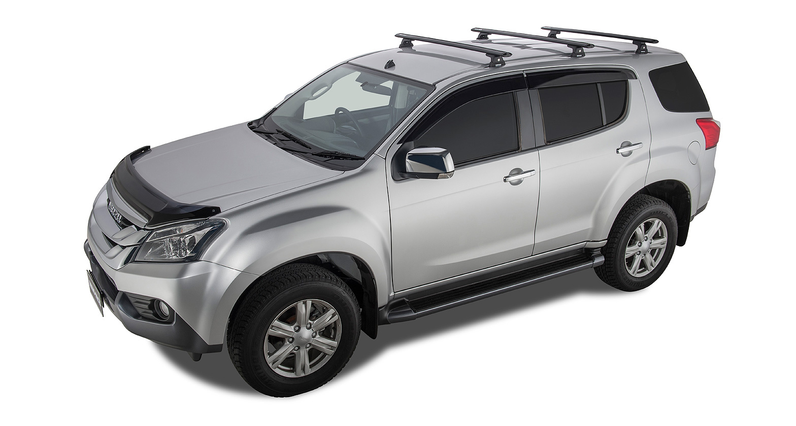 Vortex RLT600 Trackmount Black 3 Bar Roof Rack | Rhino-Rack AU