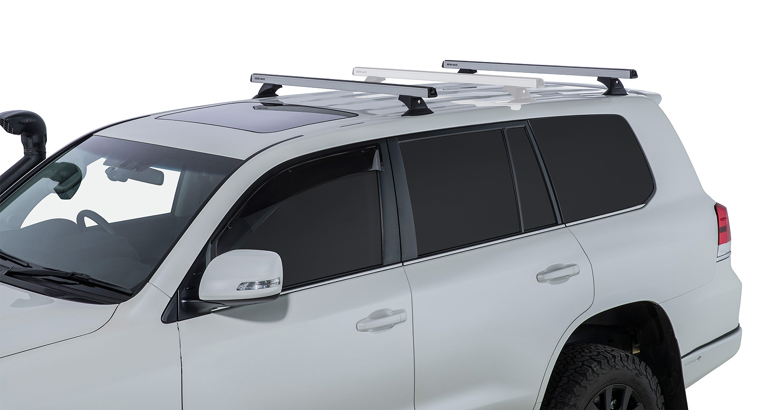 Heavy Duty RCH Silver 2 Bar Roof Rack (Front/Rear) | Rhino-Rack AU